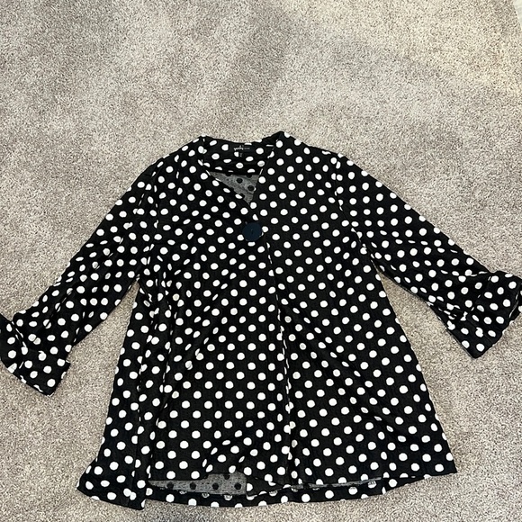 Yushi | Jackets & Coats | Yushi Polka Dot One Button Jacket | Poshmark